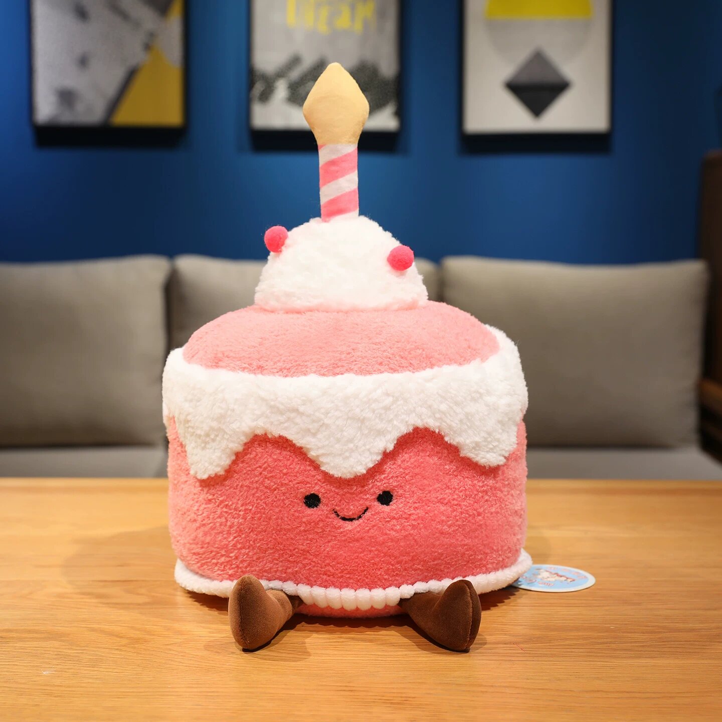 Плюшевая игрушка-тортик, забавная кукла-тортик, милый креативный подарок на день рождения для девочек Розовый пирог