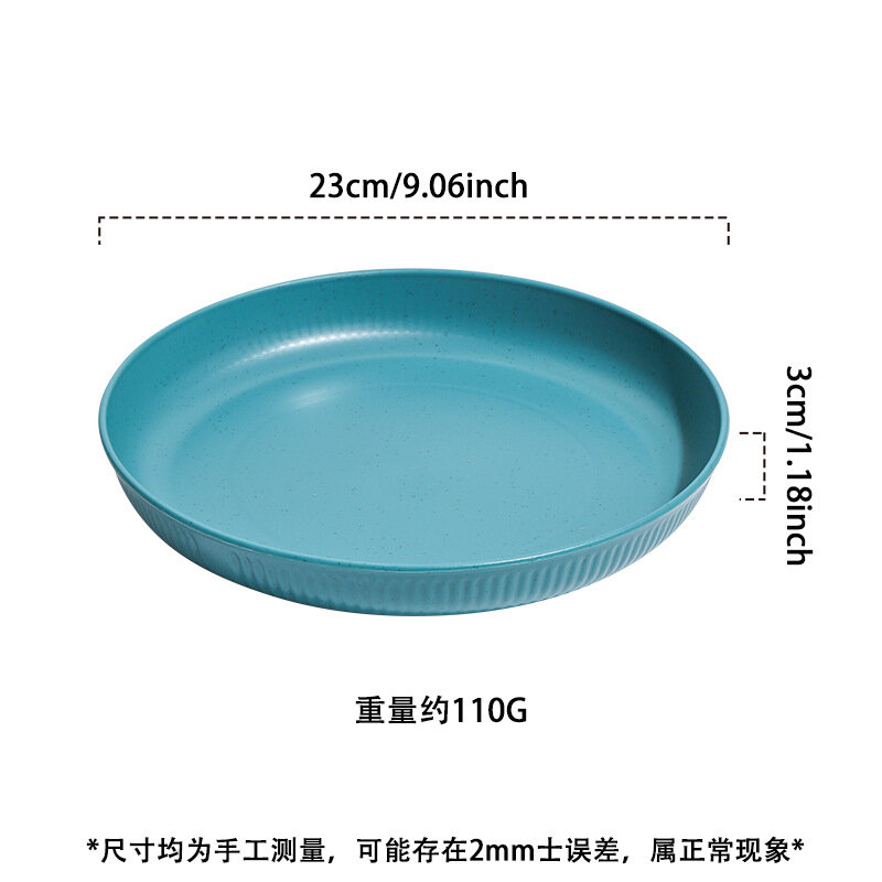 Тарелка из пшеничной соломы Amazon TK, тарелка для отеля, тарелка для фруктов, домашняя тарелка для салата в скандинавском стиле, пластиковая тарелка из PP