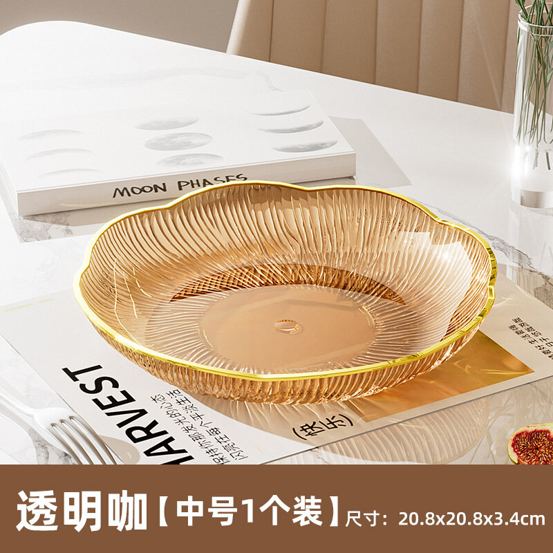 Новая роскошная тарелка с кристальным узором, тарелка для фруктов, домашняя гостиная, тарелка для сухофруктов, тарелка для закусок, тарелка для конфет