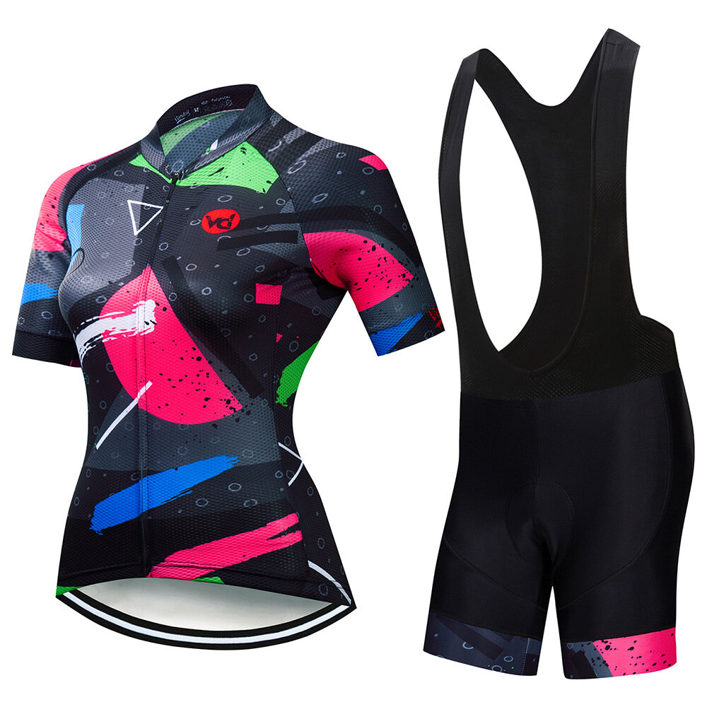 Комплект велосипедной майки с коротким рукавом VENDULL для женщин, дышащая и влагоотводящая велосипедная одежда