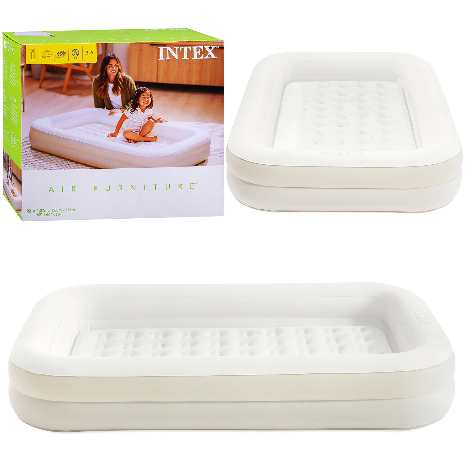 Надувная детская кроватка KIDZ TRAVEL, 107*168*25 см, 66811NP INTEX