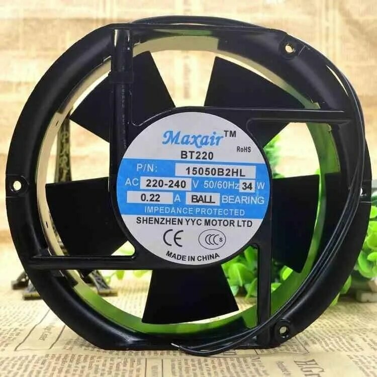 15050B2HL 220-240V Новая версия для Maxair BT220 17251 17cm 172*150*50mm 0.22A 34W двухпроводный осевой шарикоподшипниковый вентилятор