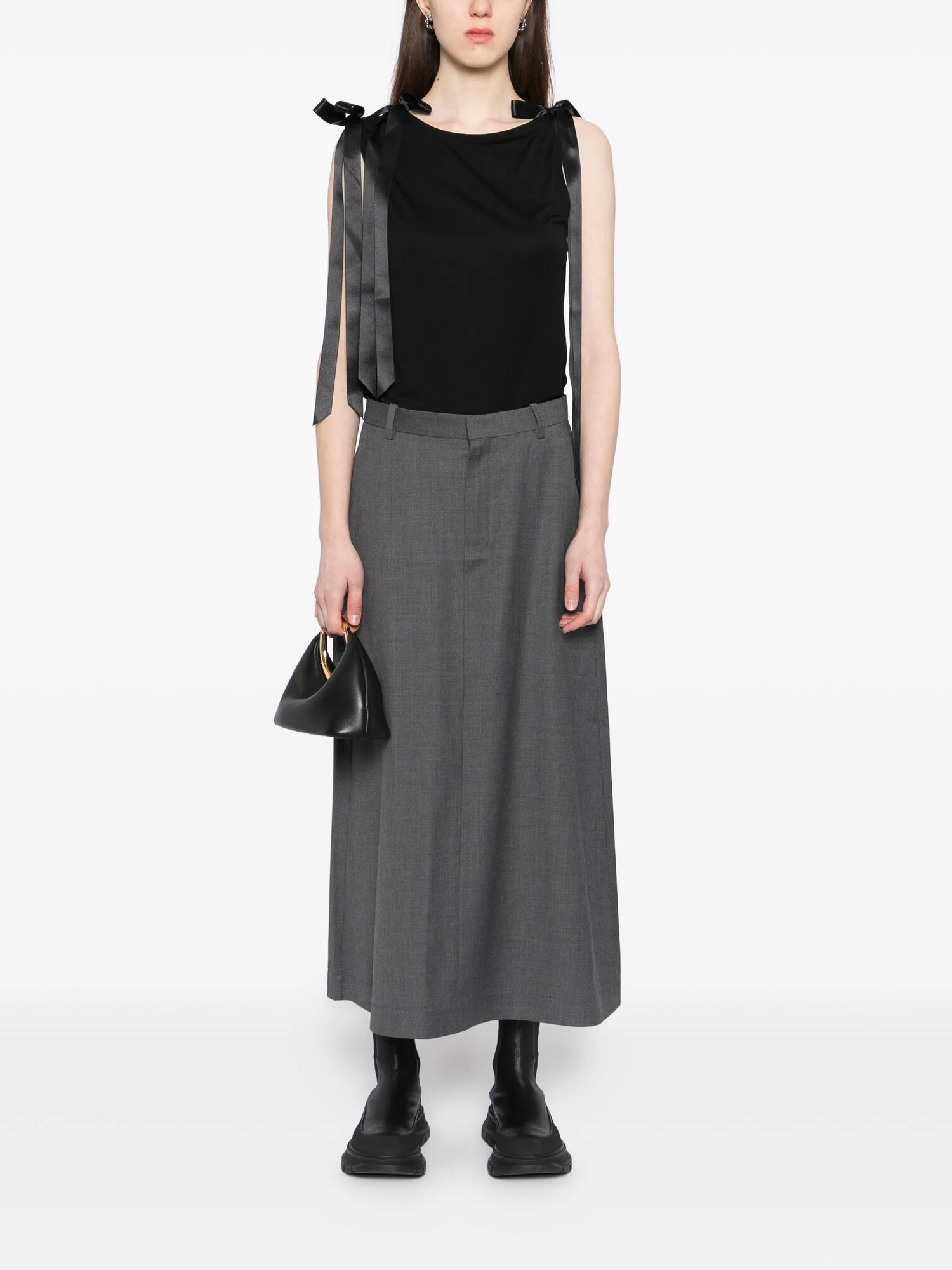 Юбка JNBY A-line maxi skirt, размер XL, grey — фото 1