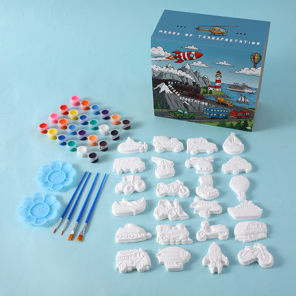 Обучающие гипсовые фигурки-раскраски для детей, белые гипсовые игрушки серии «Океан», набор для рисования животных своими руками.