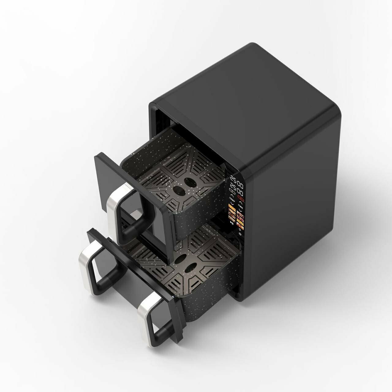 Аэрогриль с двумя чашами, 14 литров, 8 программ, 200 градусов