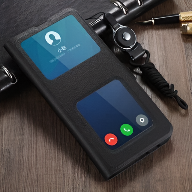 Чехол-книжка MyPads для Realme 9 Pro с окном вызова предпросмотра и свайпом черный