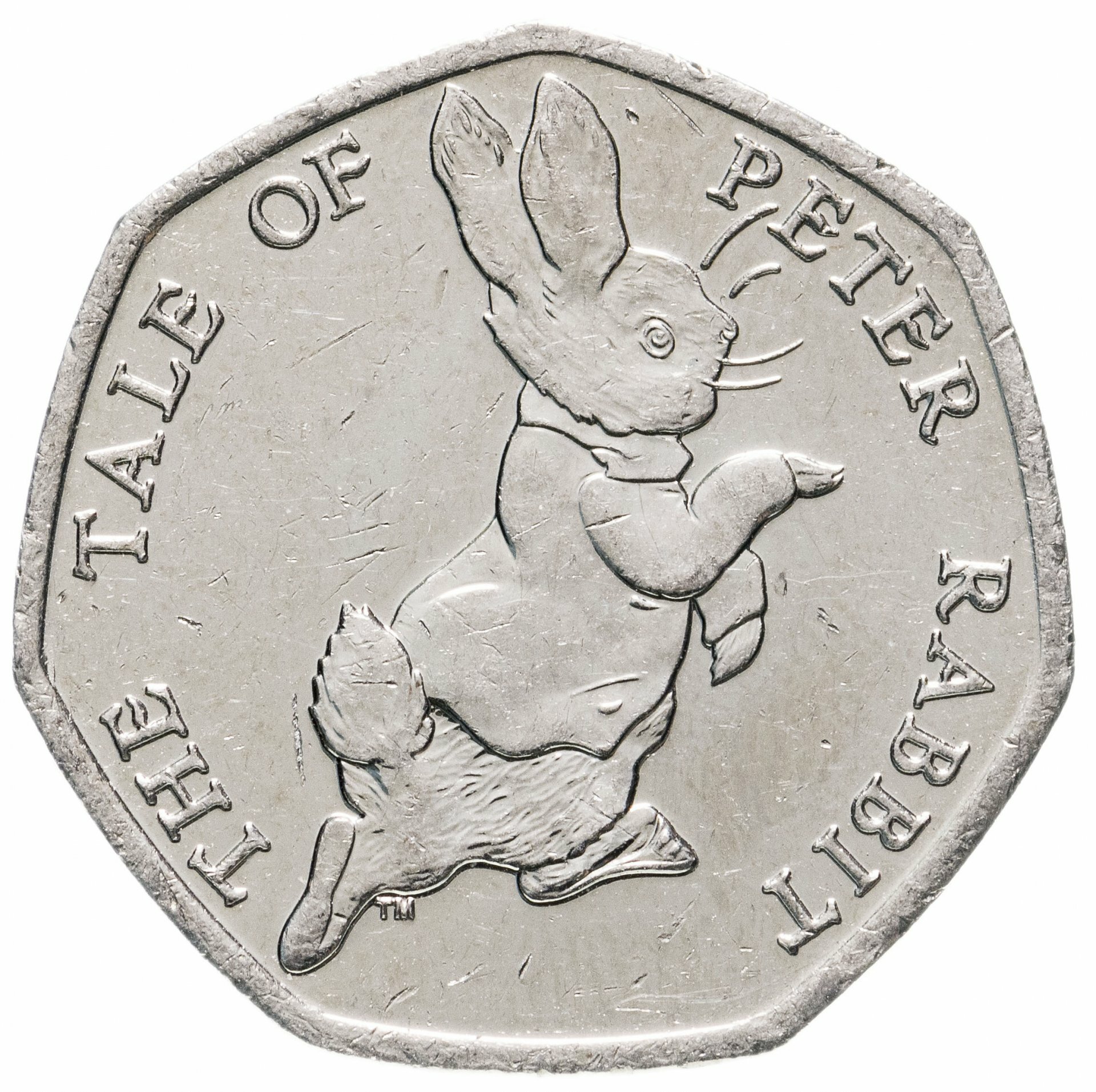 Великобритания 50 пенсов pence 2017 "150 лет со дня рождения Беатрис Поттер, Кролик Питер", Мельхиор медь-никель, в сохранности UNC