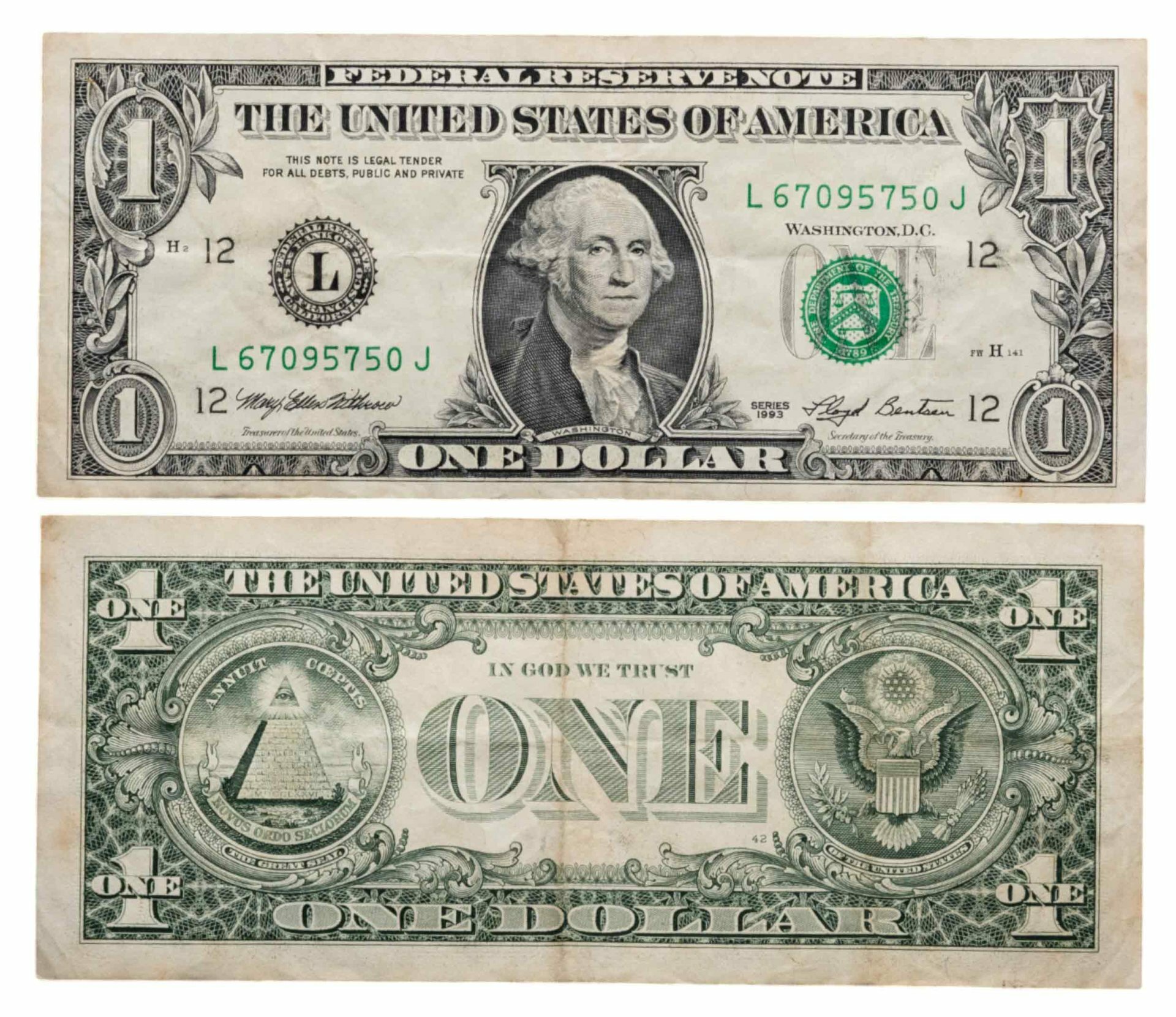 США 1 доллар 1993 год Pick 490а L-Сан Франциско