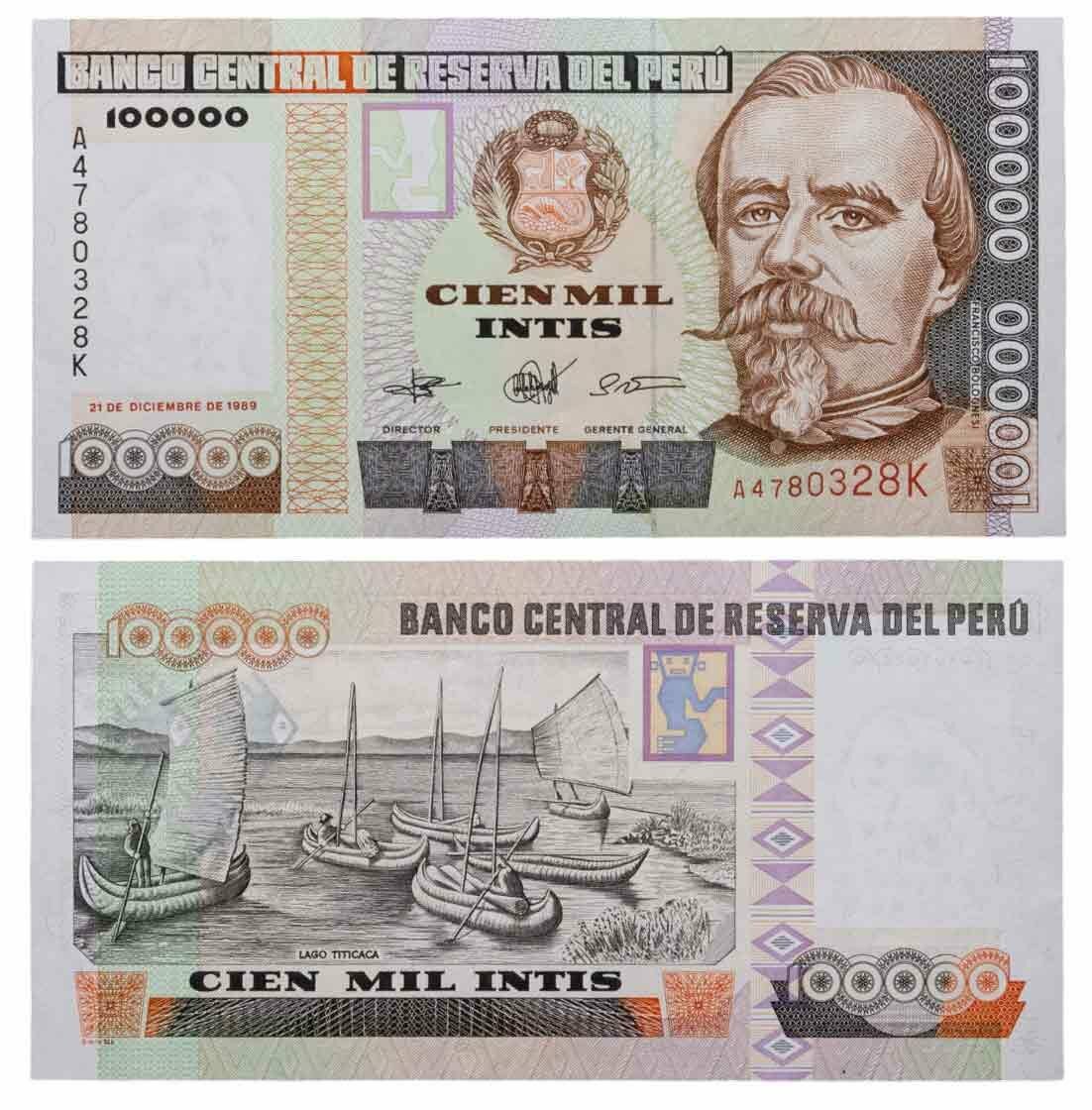 Перу 100000 инти 1989