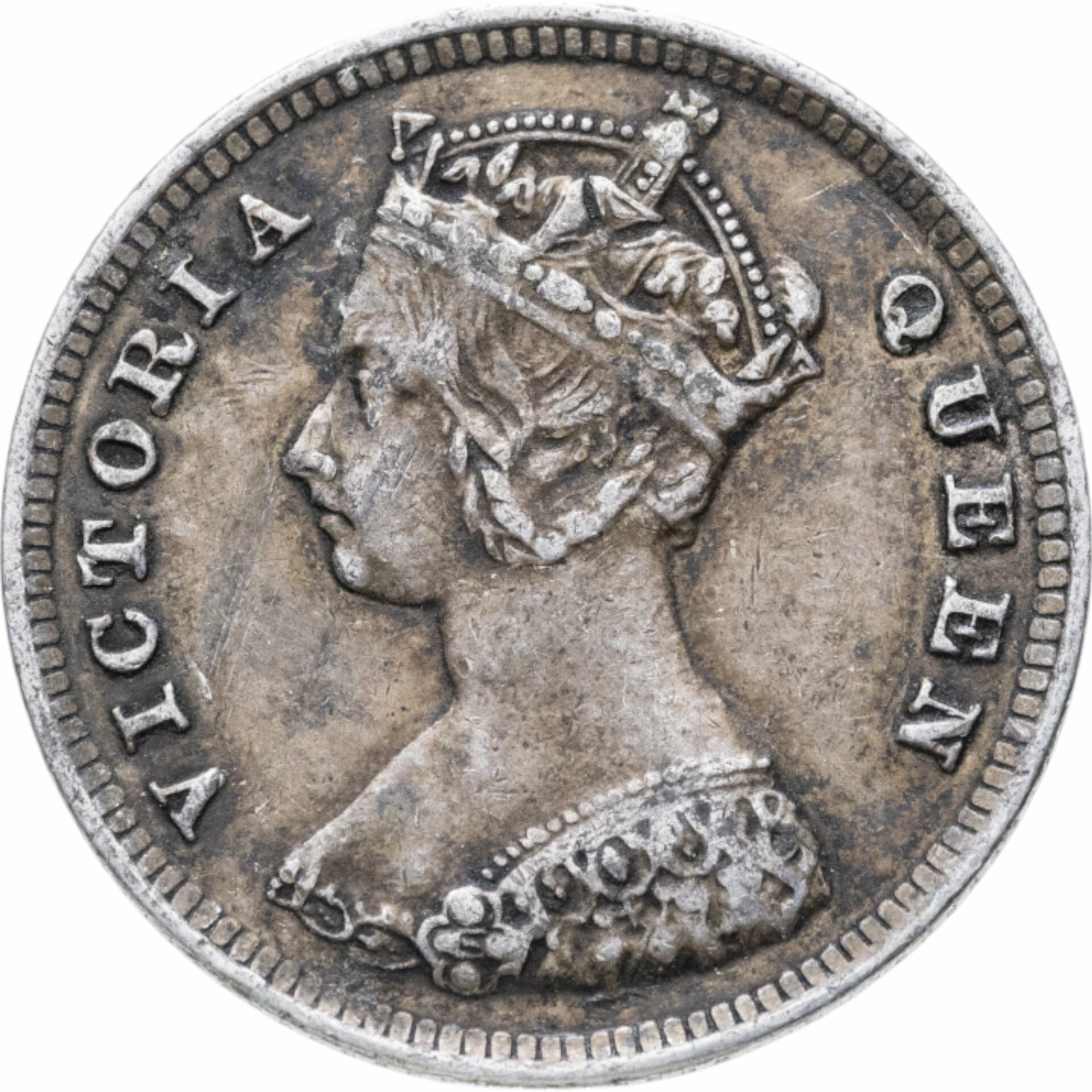 Гонконг 10 центов cents 1895, Серебро 800, в сохранности XF