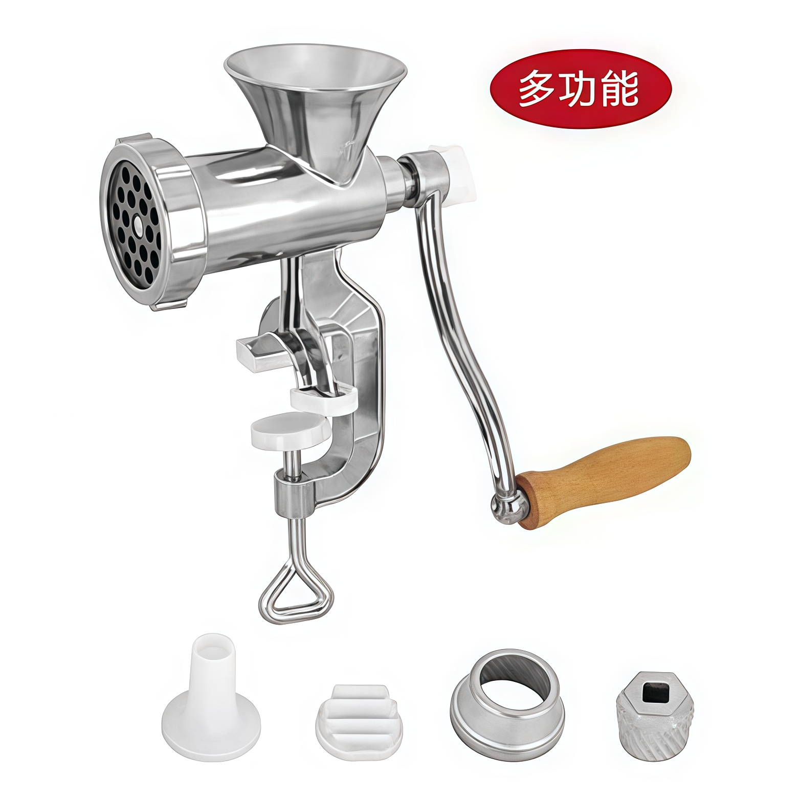 Мясорубка Мебель СВК Уралочка МЧ-С, ручная, нержавеющая сталь, хромированная