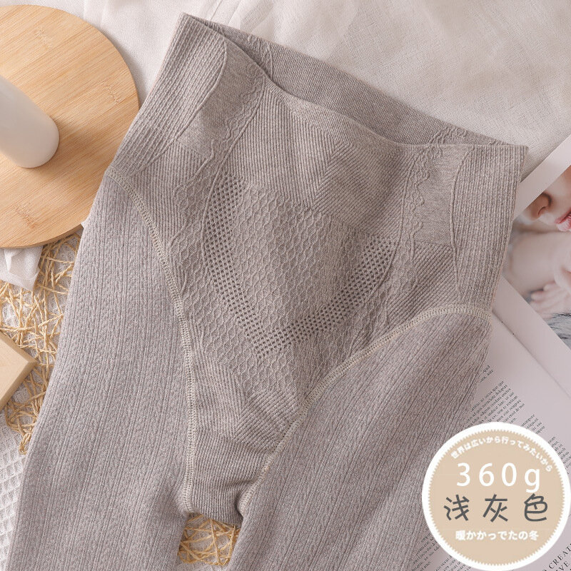 Хлопковые и льняные колготки в японском стиле для женщин, осень и зима, слегка компрессионные, стройнящие ноги, ребристые эластичные леггинсы, плотный однотонный цвет, высокая талия