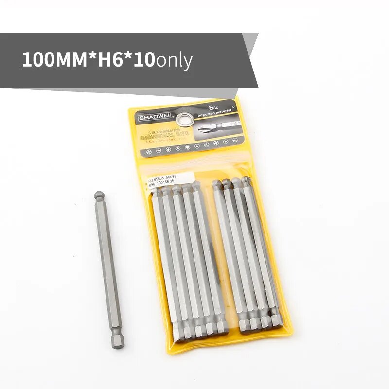 Набор шестигранных бит 100 мм H6 (10 шт.)