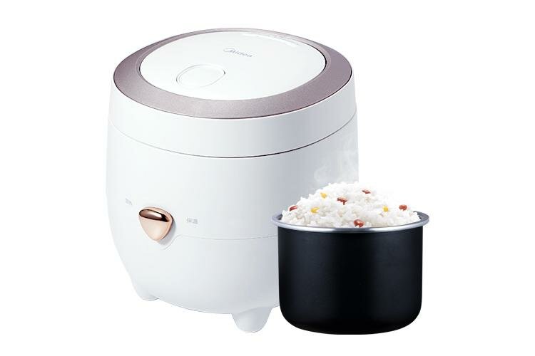 Рисоварка Midea MB-FB12X1-213A компактная, белая, с антипригарным покрытием, однокнопочное