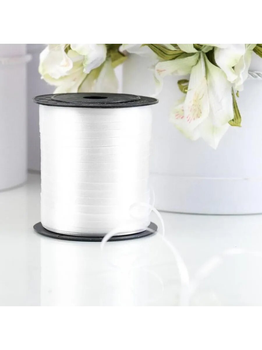 Матовая белая упаковочная лента 0,5 см х 225 м