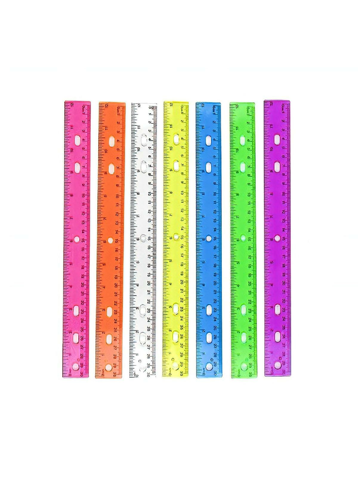 12-дюймовая прямая линейка в дюймах и сантиметрах Линейка для рисования в двойном масштабе