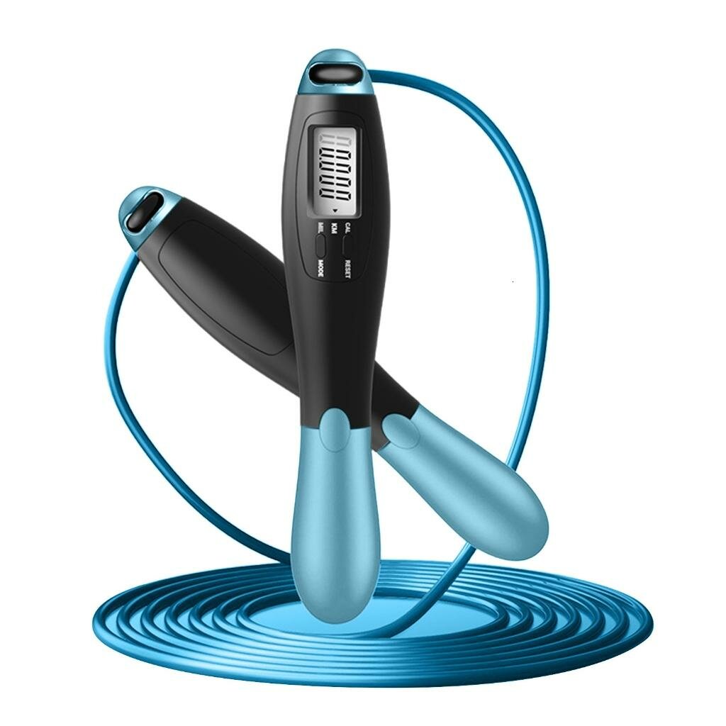 Цифровой скакалка с отсчётом прыжков, Черный Синий