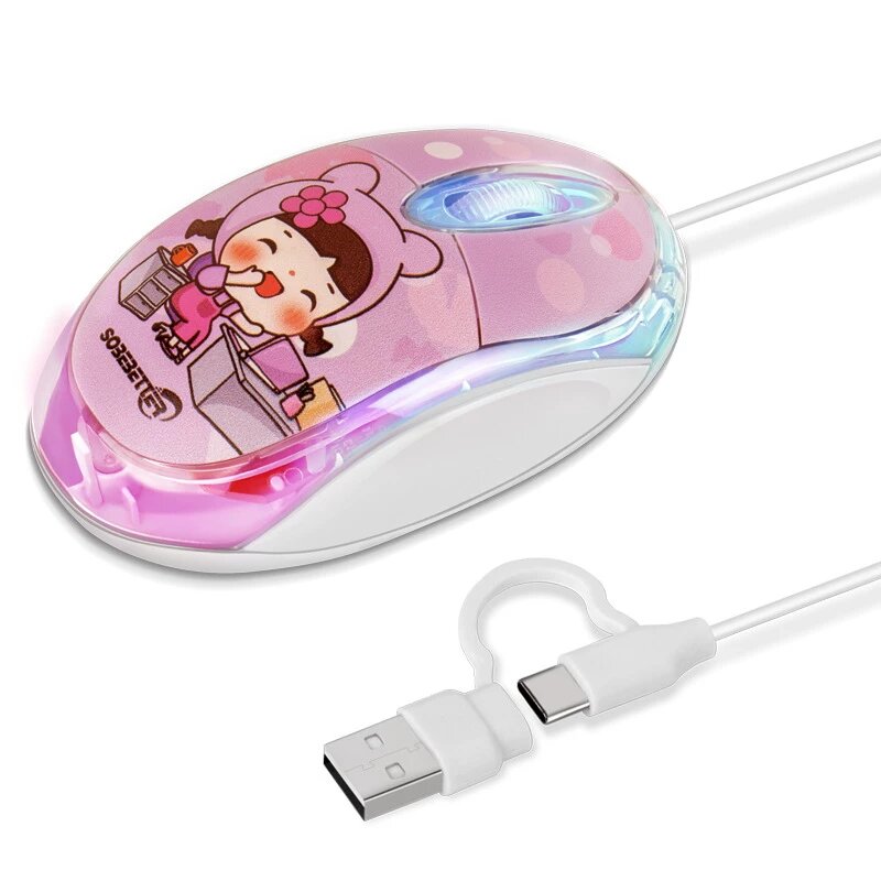 Миниатюрная проводная мышь с интерфейсом Type-C, USB Thunderbolt, подходит для ноутбуков, планшетов и телефонов Apple,