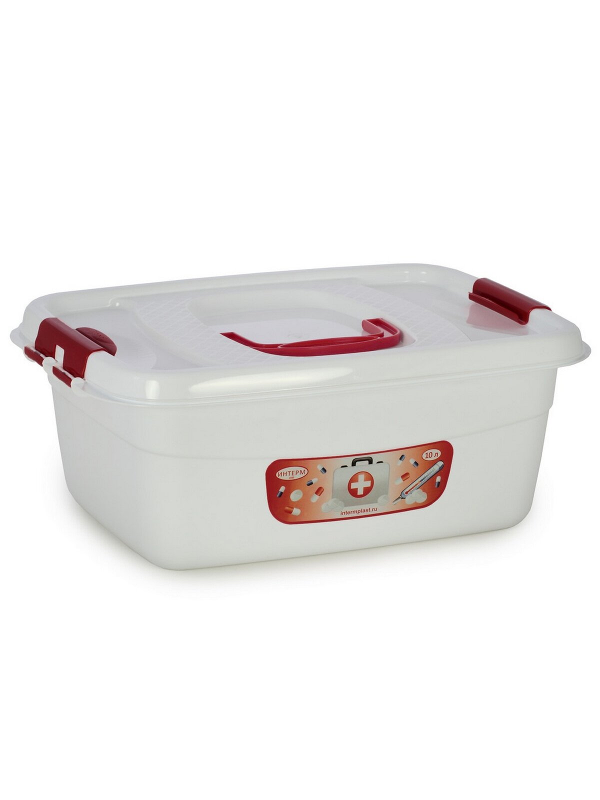 Контейнер Интерм Аптечка, 38.5x27.5x15.5см, 10л, белый