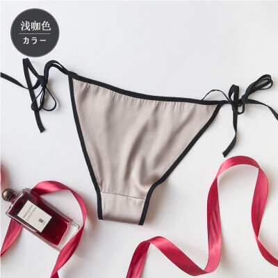 Шелковые трусики Tangge для женщин, соблазнительные, из шелка тутового дерева, сексуальные стринги, низкая талия, треугольные трусики