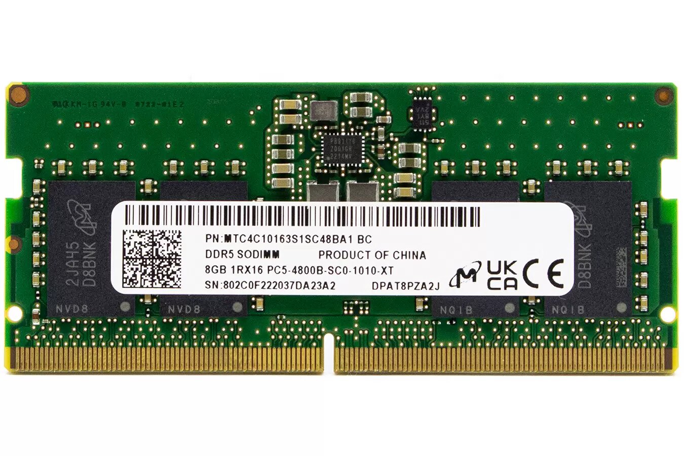 Модуль памяти Micron MTC4C10163S1SC48BA1 SODIMM 8GB DDR5-4800