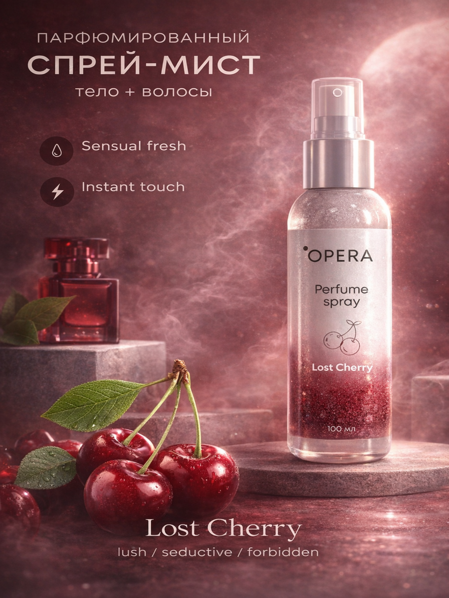 Спрей-мист для тела и волос парфюмированный OPERA, Lost cherry, 100 мл