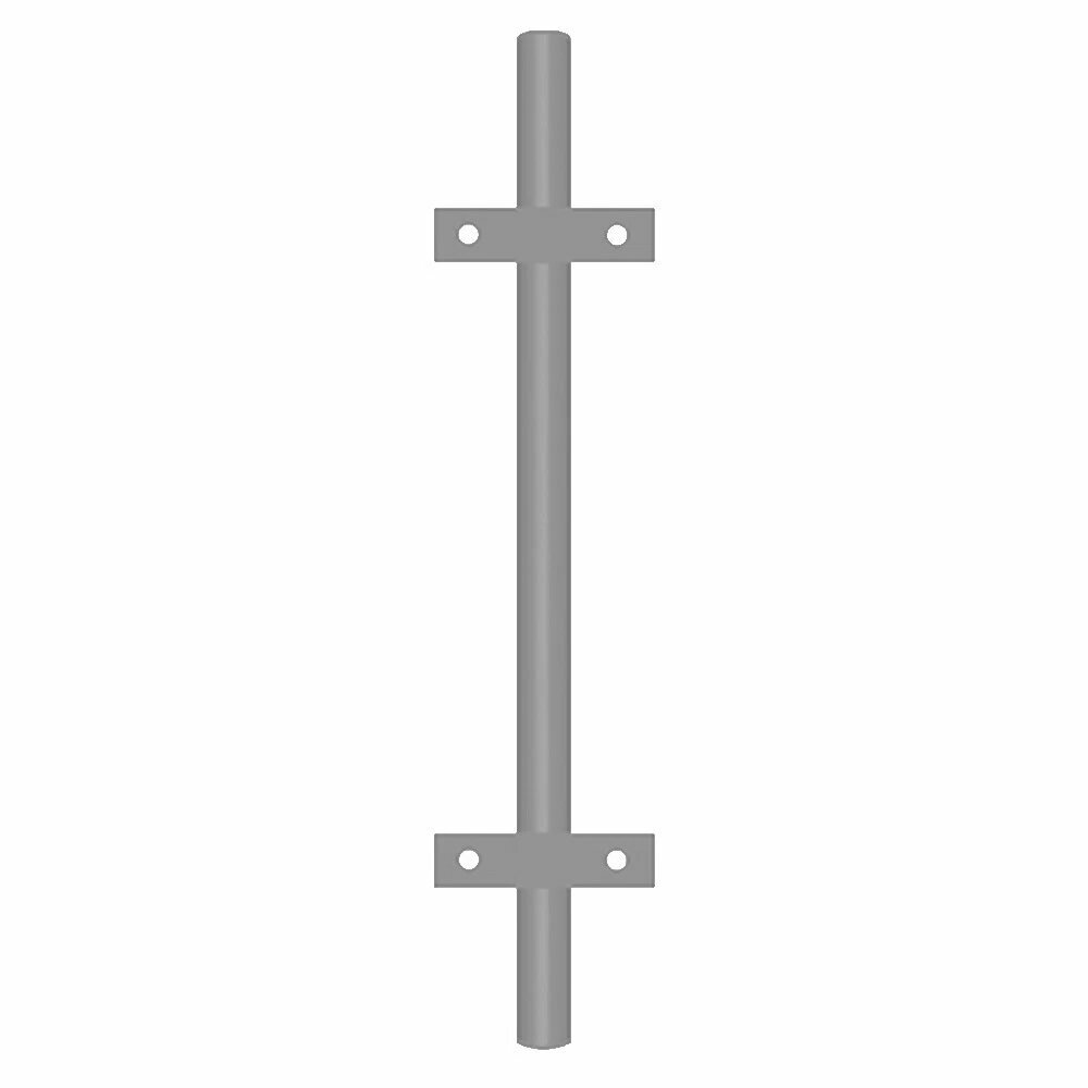 Столб для забора d51 мм 2,5 м с планками грунт серый Ювента