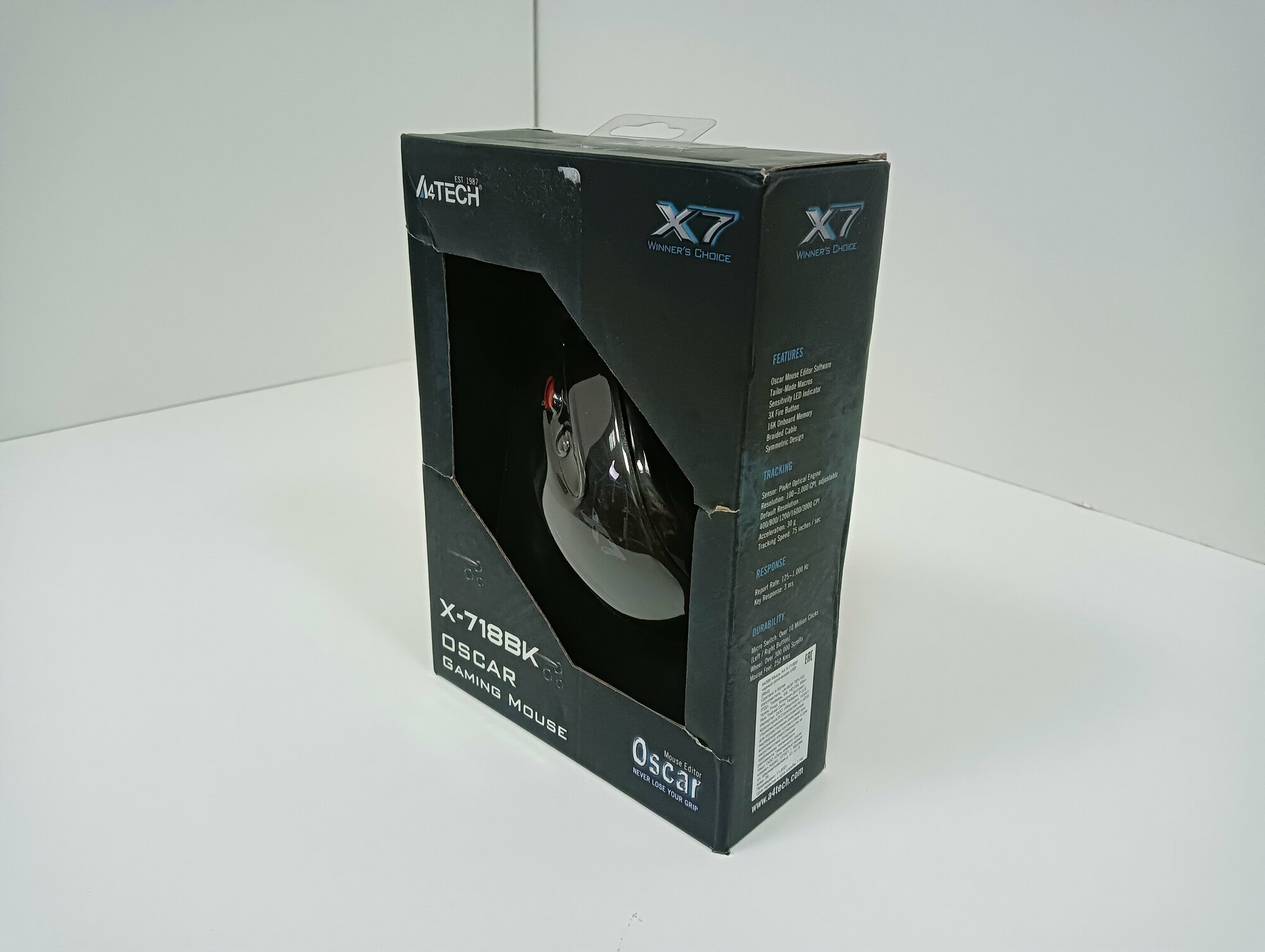 Мышь A4-Tech X-718BK черная {проводная, игровая, 3000dpi, 7 кнопок, USB 2.0} [758994]