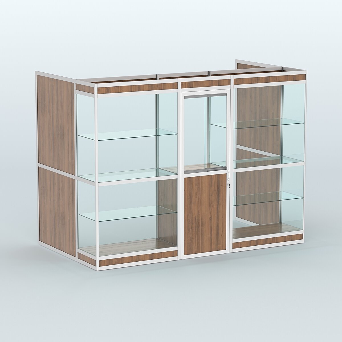 Павильон из профиля пристенный №1в (4,05 кв. м), Орех