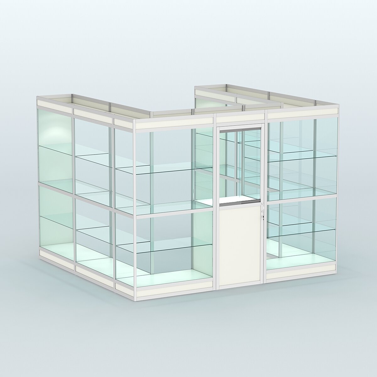 Павильон из профиля пристенный №5в (6,75 кв. м), Белый