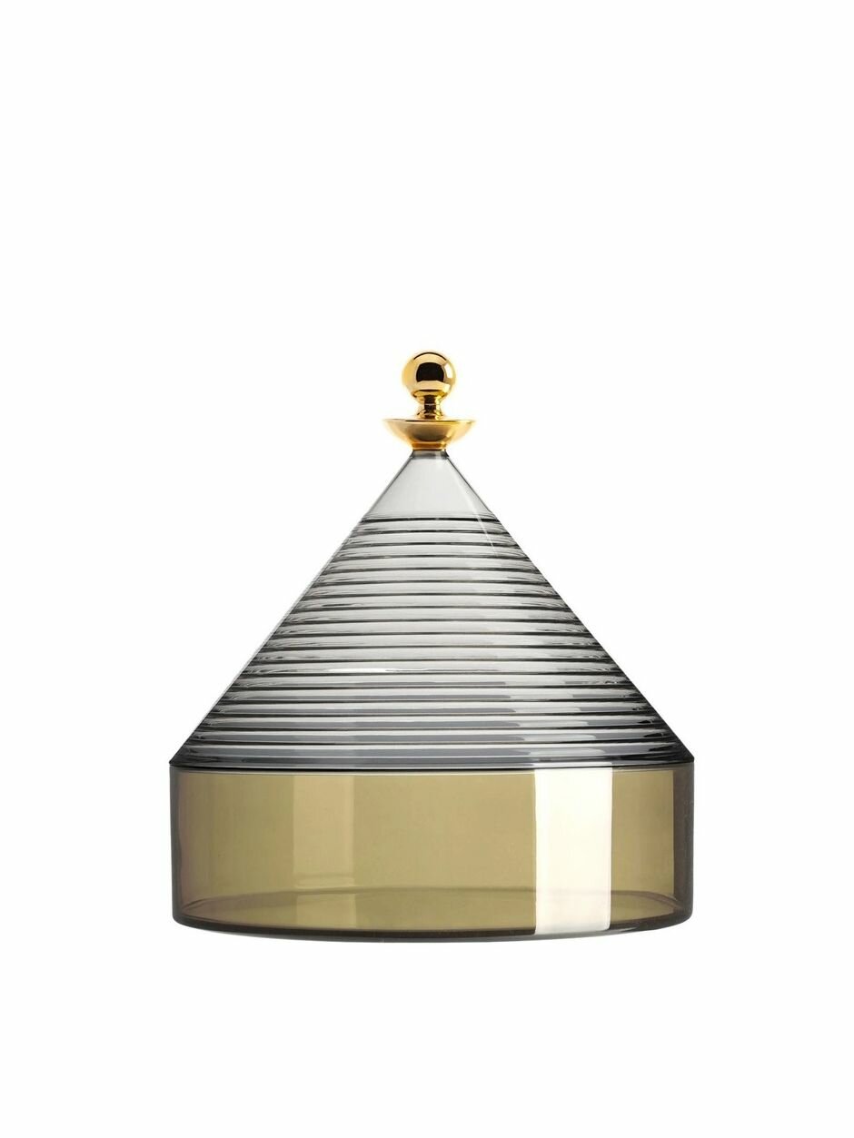 KARTELL Оригинал. Контейнер с крышкой/емкость для хранения TRULLO, 1550/FG, дымчатый + зеленый.