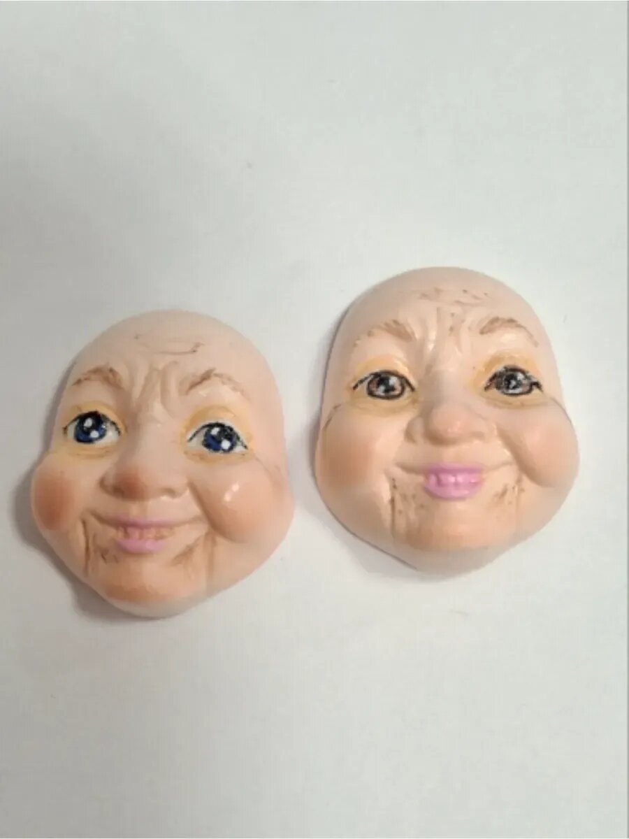 Набор раскрашенных лиц 2 шт для ватных игрушек