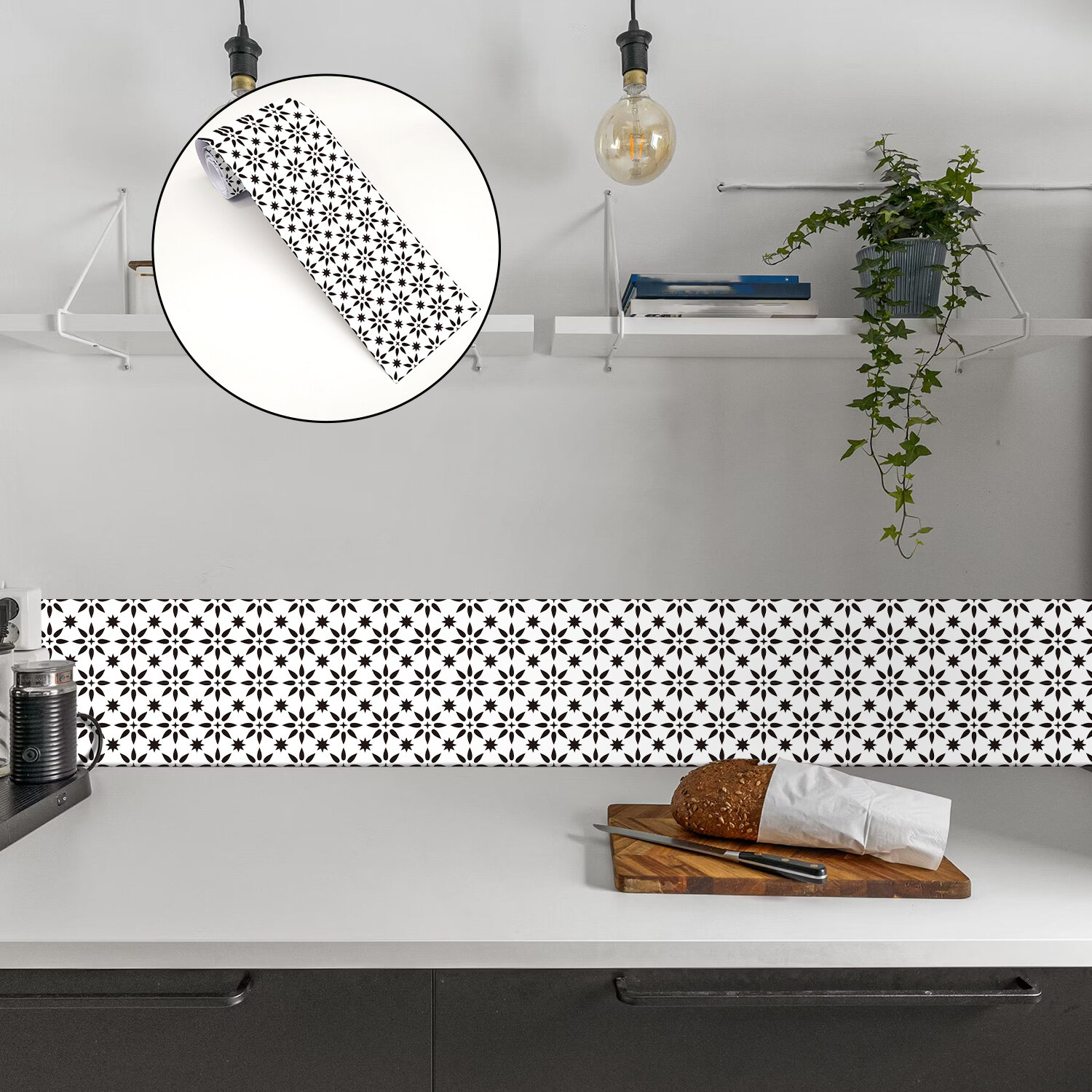 Самоклеющаяся водонепроницаемая защитная лента для плинтусов и стен, виниловый декор под плитку в стиле ретро