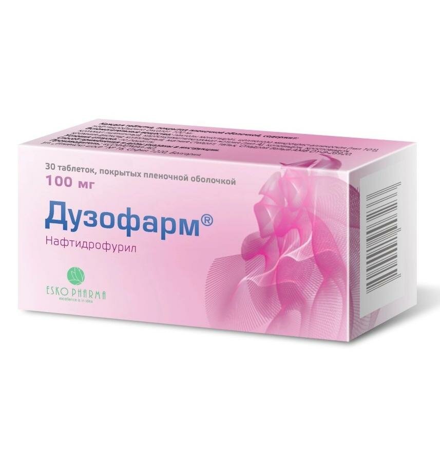 Дузофарм, таблетки, покрытые плёночной оболочкой 100 мг, 30 шт.
