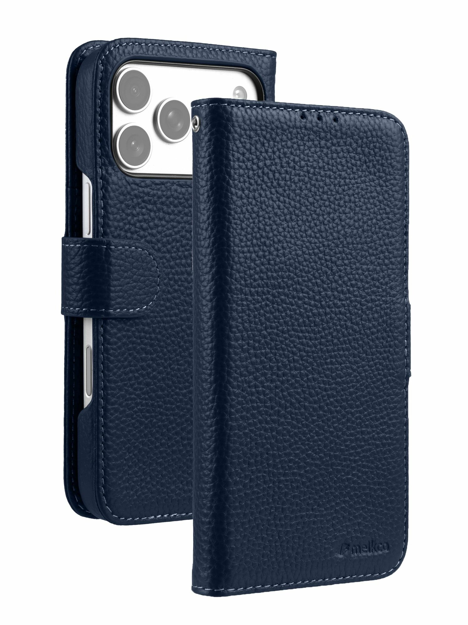 Кожаный чехол книжка Wallet Book Type для iPhone 17 Pro Max, темно-синий