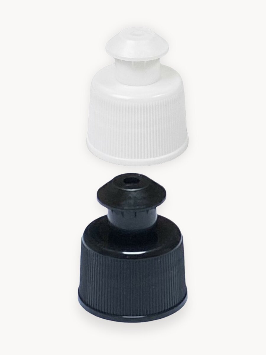 Набор крышек Push Pull Топмаг, для бутылок, флаконов, диаметр 28мм, 2шт, белый/черный