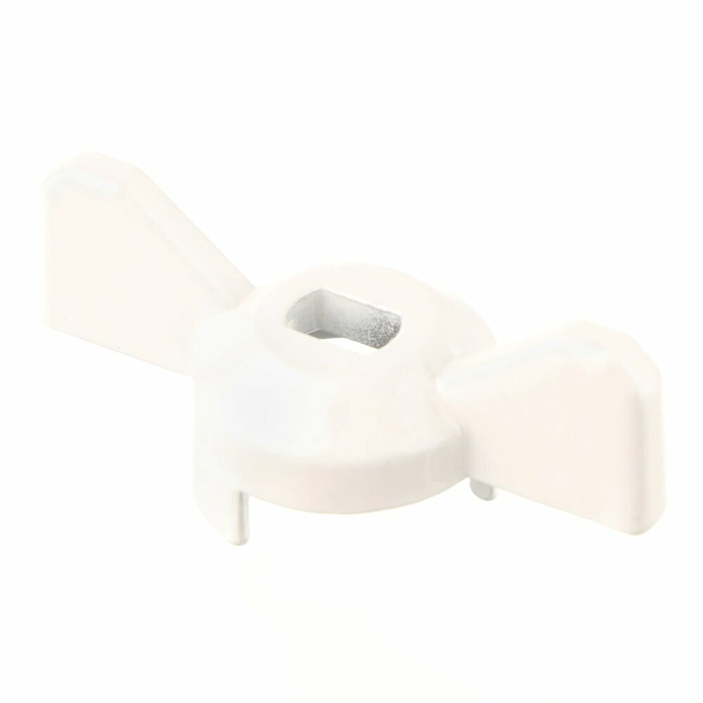 Ручка-бабочка MASTERPROF, металл, с покрытием, для шаровых кранов, усиленная, белая