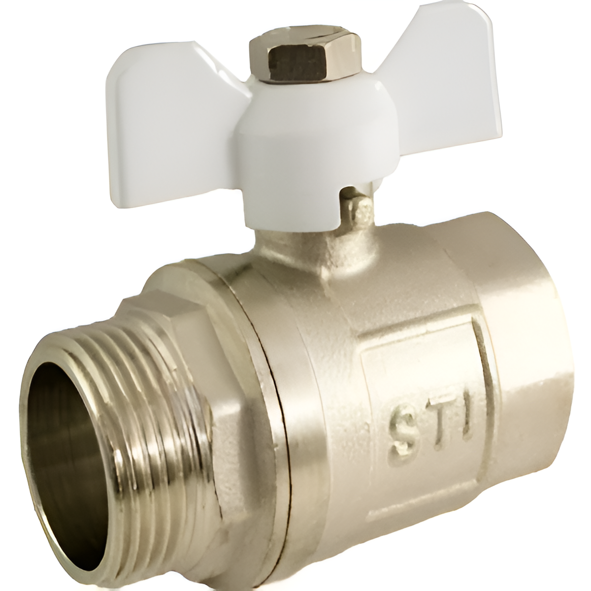 Кран шаровой STI, ручка-бабочка, латунный, 1 дюйм, внутренняя/наружняя резьба