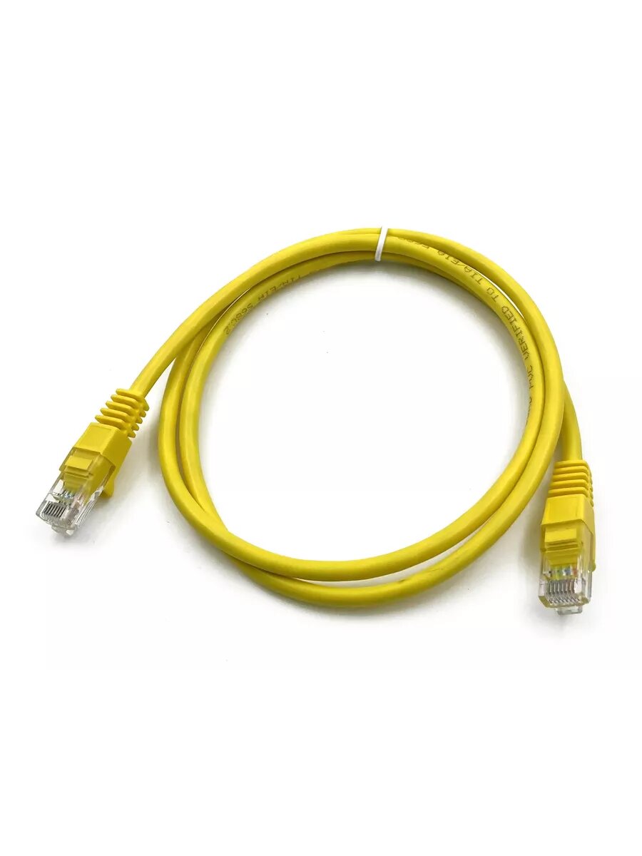 Патч-корд UTP-5E-1M-Y UTP 4 пары cat5E CCA molded 1м желтый