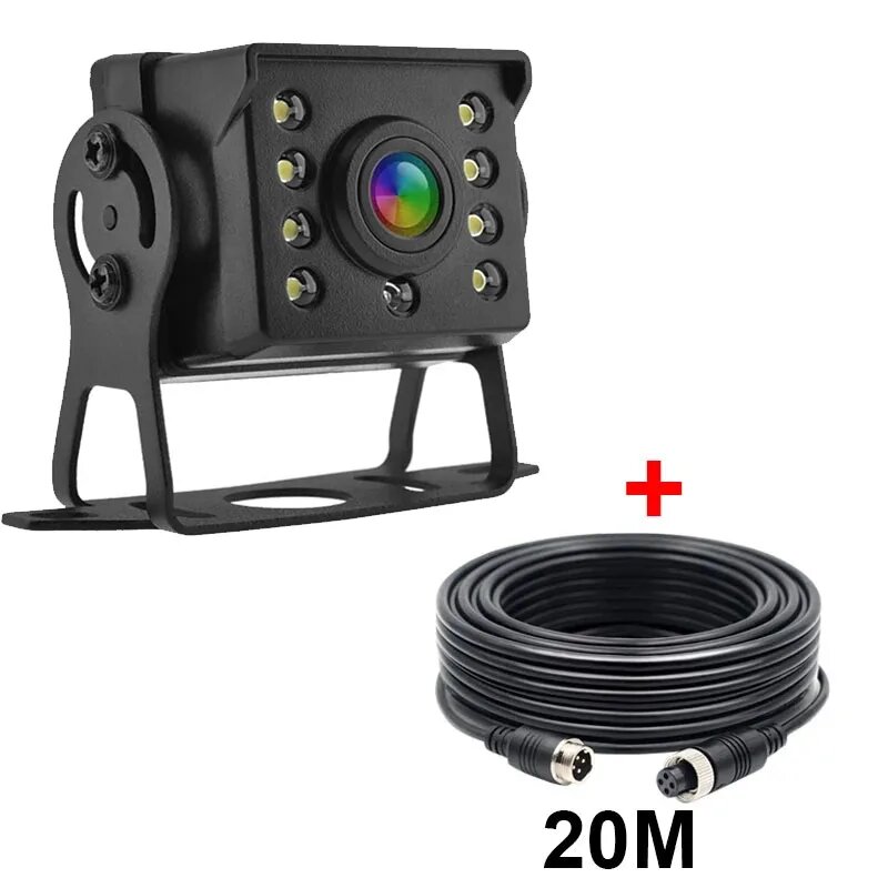 Автомобильная камера заднего вида с CCD HD, 12 В, для автобуса, грузовика на колесах, 8 ярких белых огней, цветная камера наблюдения с ночным видением для автомобиля, Camera Add 20M