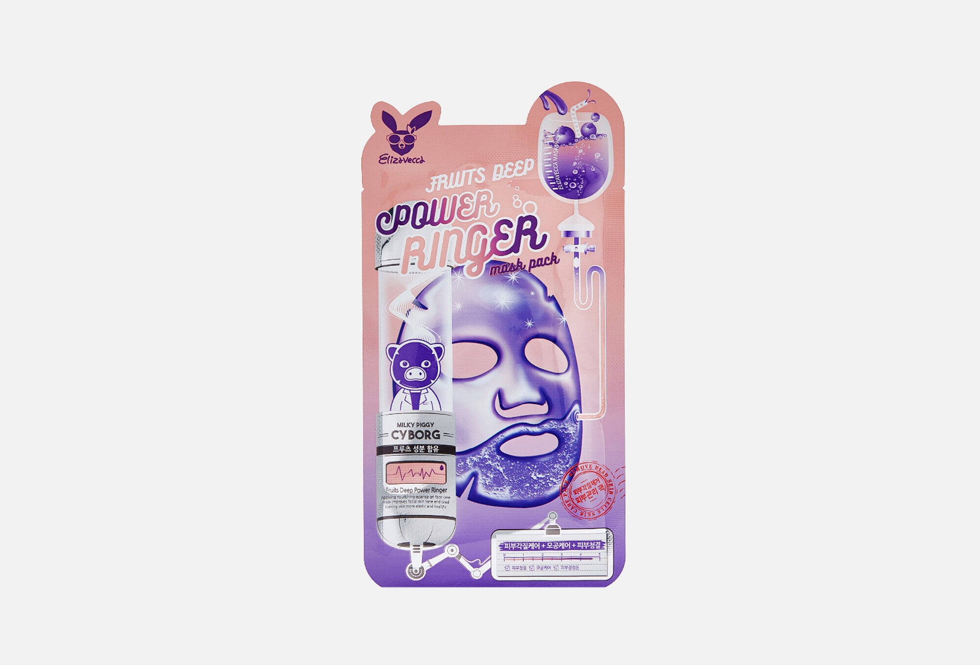 Тканевая маска для лица ELIZAVECCA FRUITS DEEP POWER RINGER MASK PACK