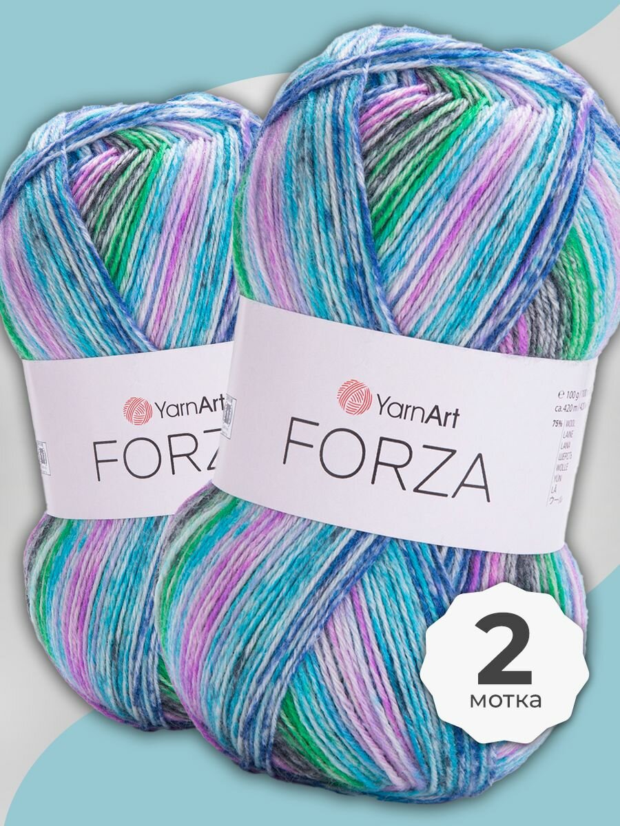 Пряжа для вязания YarnArt Forza носочная, 2 мотка, цвет 2607