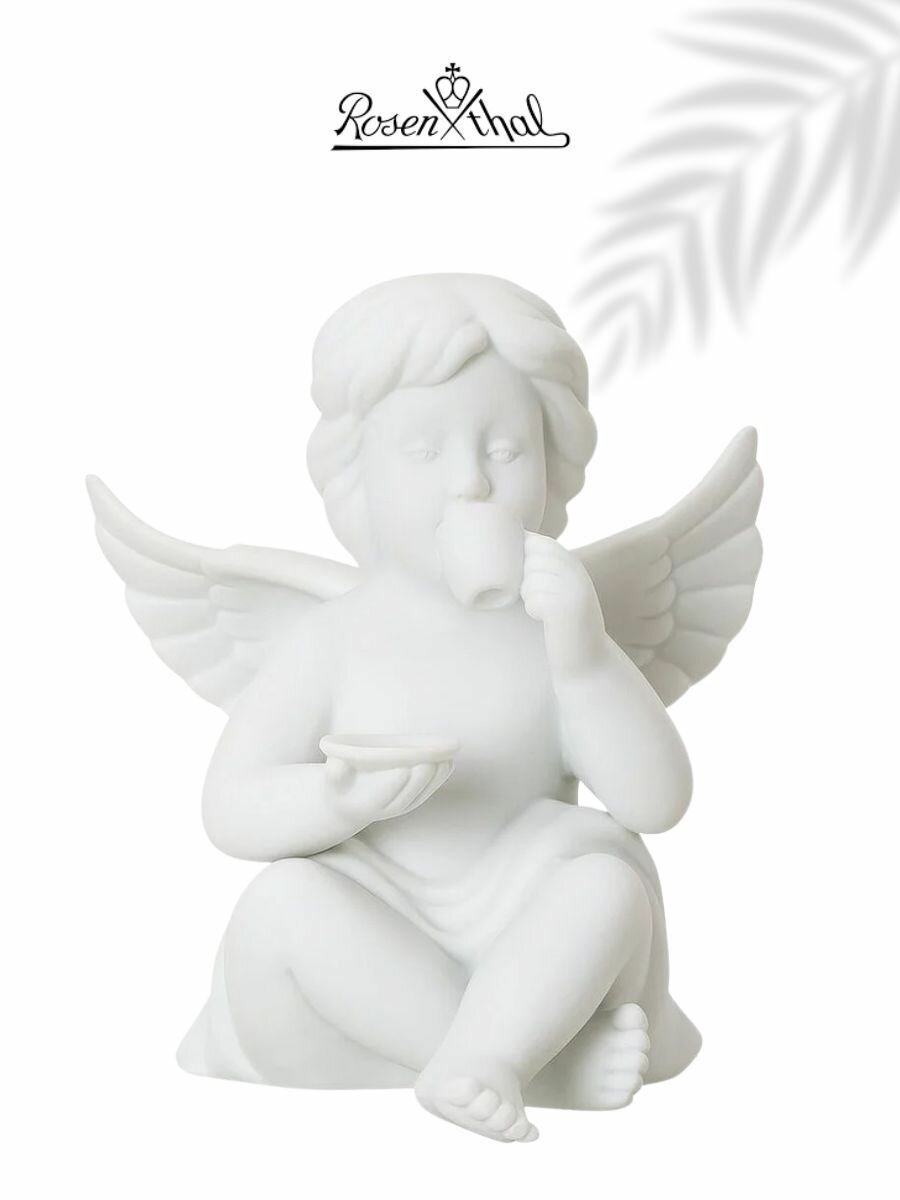 Статуэтка Ангел с кофе Rosenthal, матовый фарфор, высота10 см