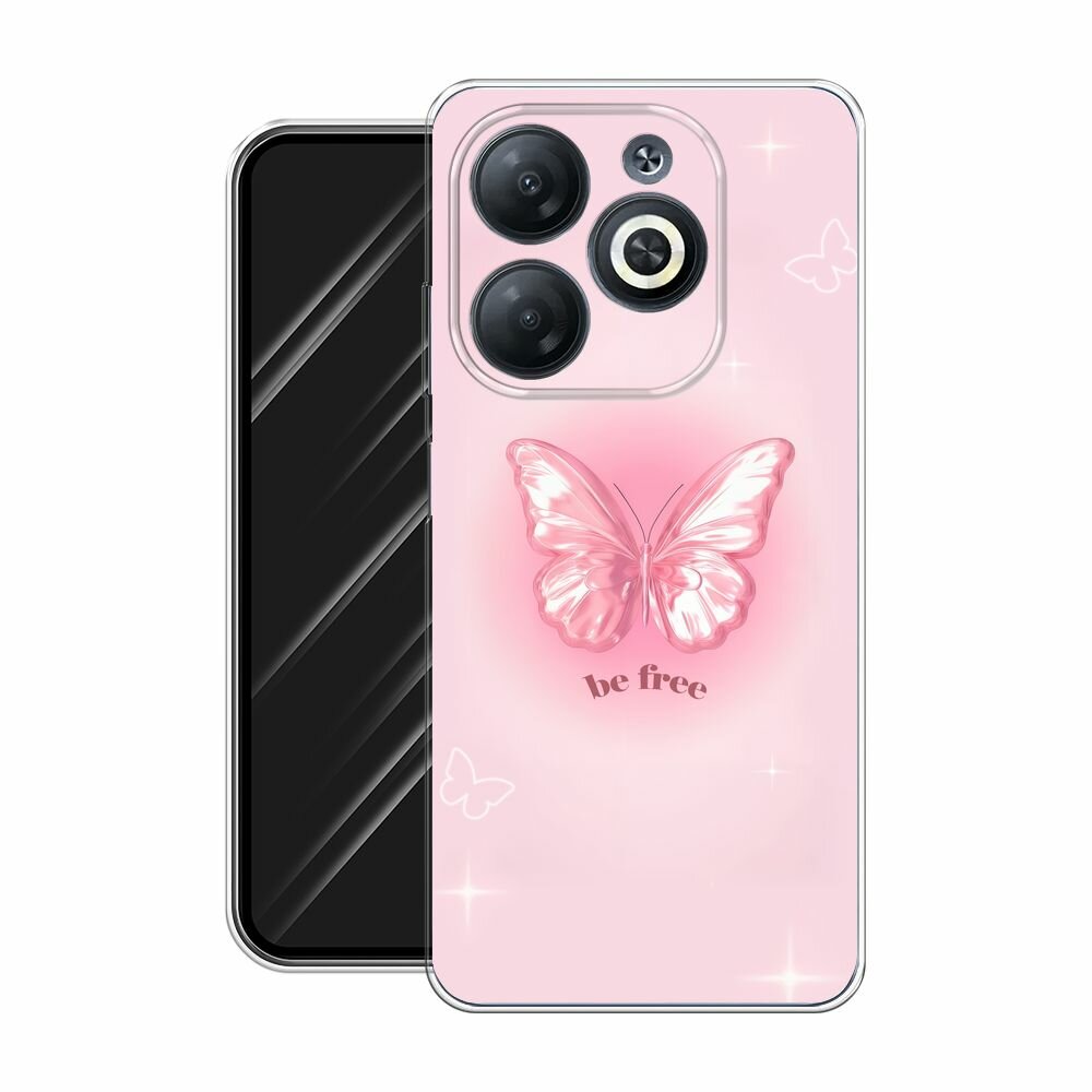 Чехол на Infinix Smart 8/8 HD/HOT 40i / Инфиникс Смарт 8/8 HD/HOT 40i с принтом "Be free butterfly 1" — фото 1