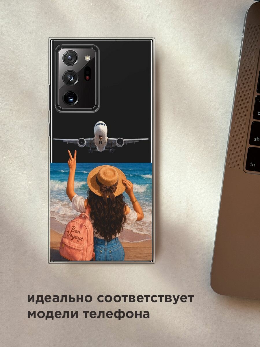 Чехол на Samsung Galaxy Note 20 Ultra / Самсунг Галакси Ноут 20 Ультра с принтом "Bon Voyage", прозрачный — фото 1