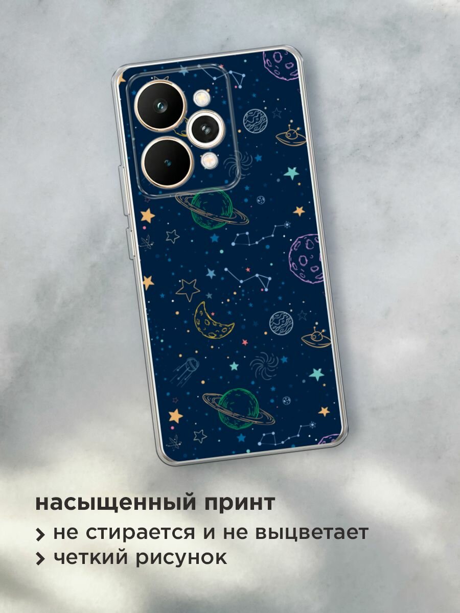 Чехол на Realme 15 Pro / Реалми 15 Про с принтом "Темно-синий космос" — фото 1