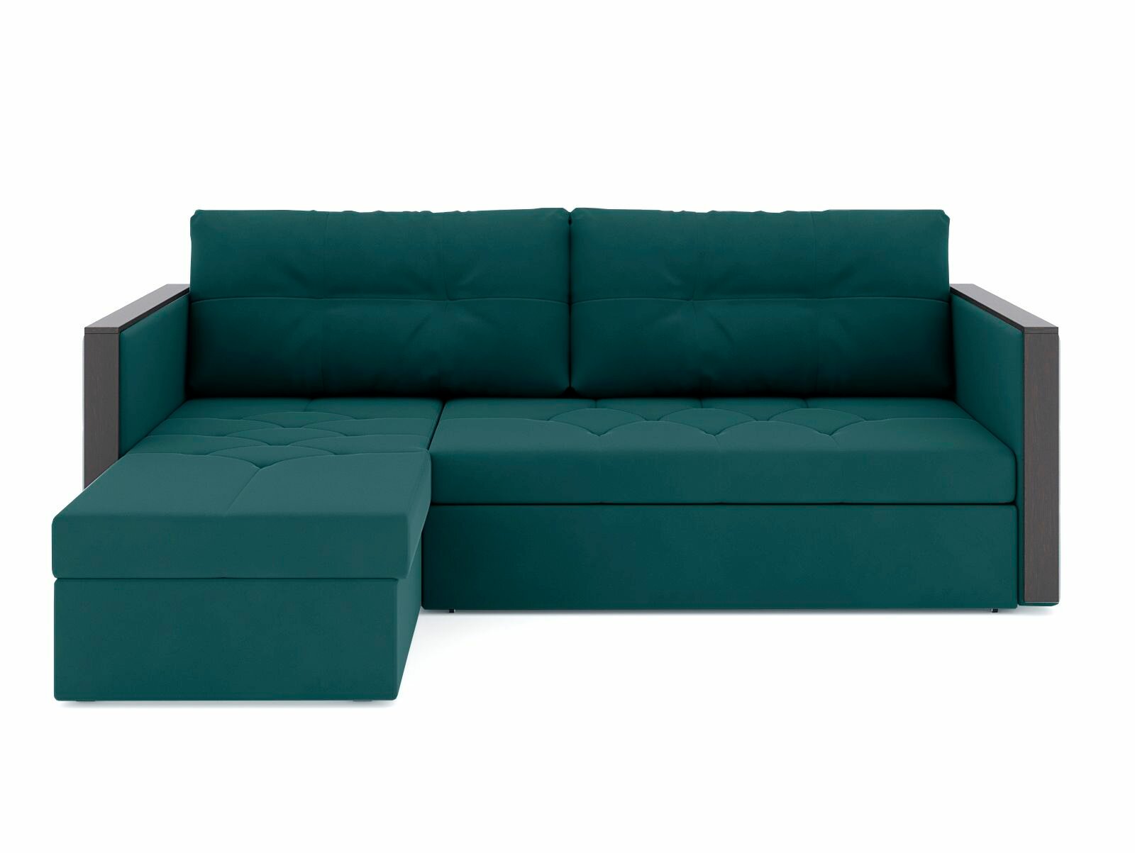 Угловой диван кровать Даймонд, дельфин, НПБ, угол левый/правый, велюр Зара Изумруд