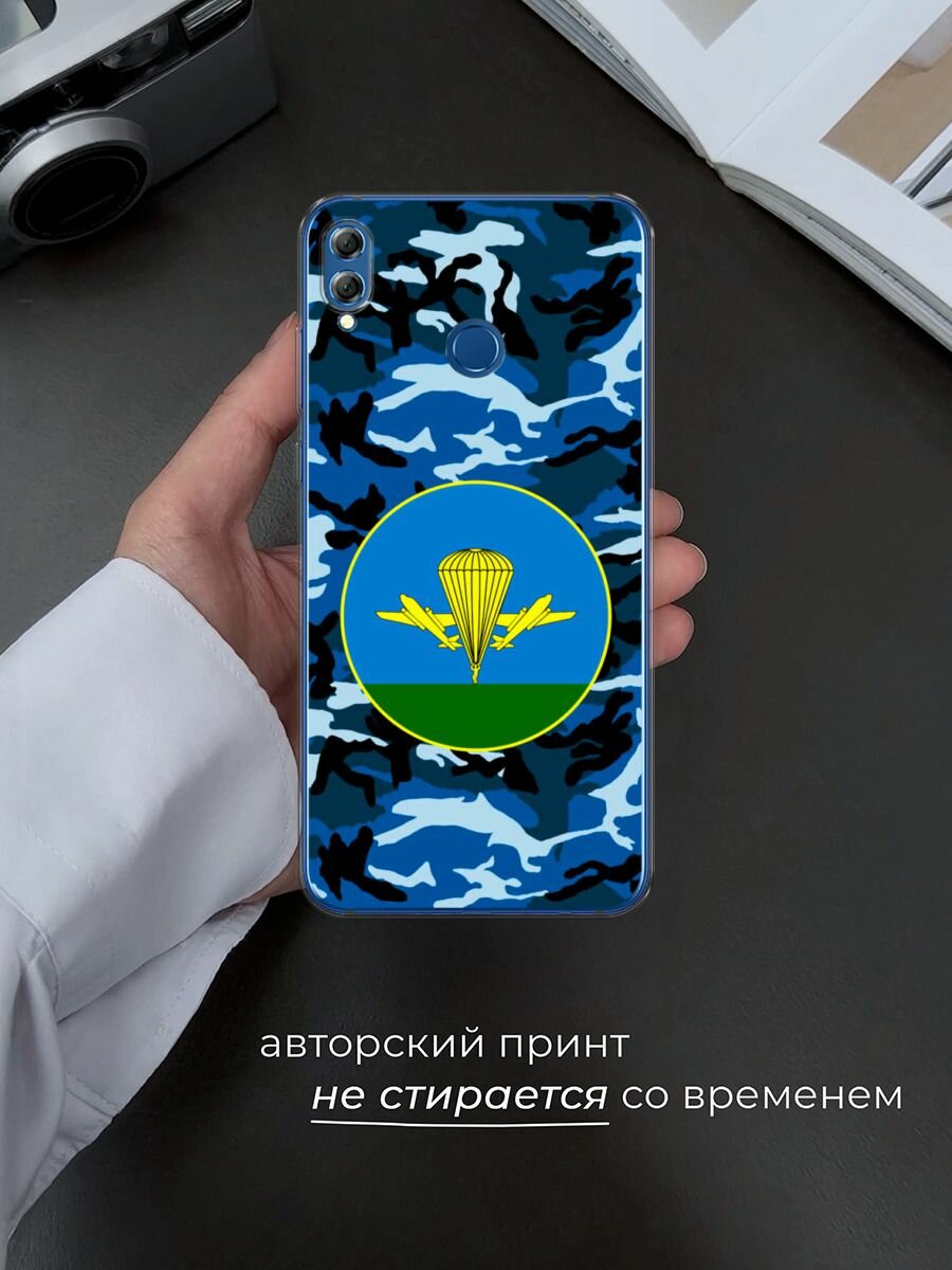 Силиконовый чехол на Honor 8X / Хонор 8Х с принтом "ВДВ камуфляж" — фото 1