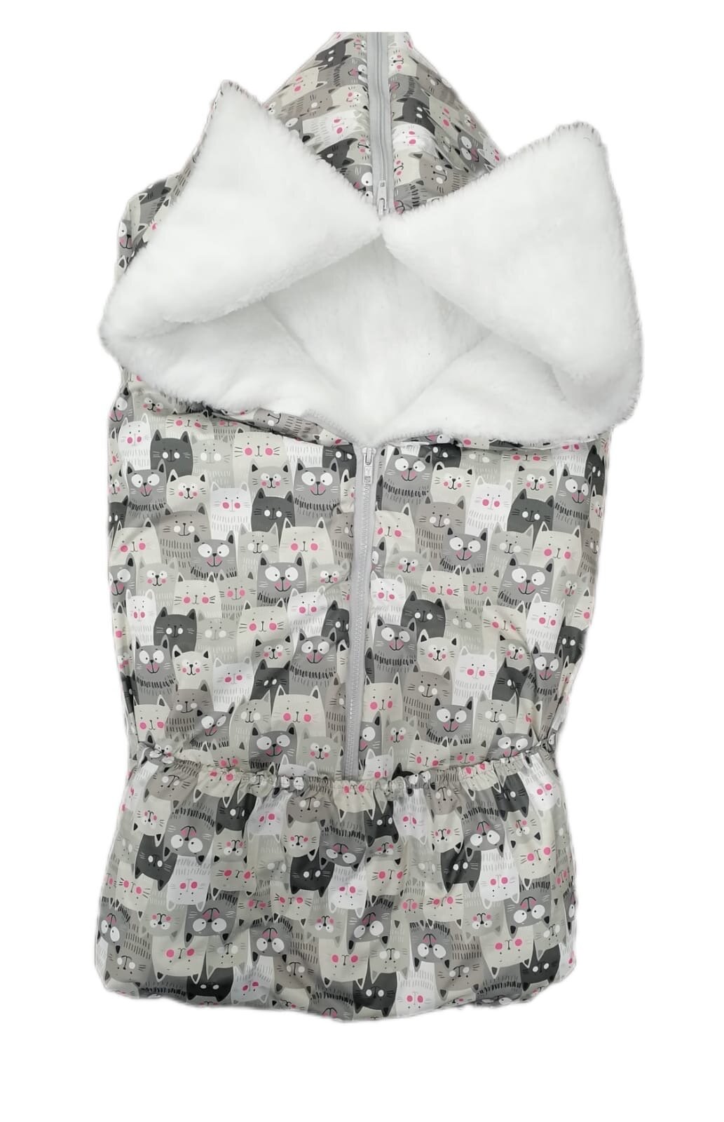 Конверт для новорожденного зимний Снолики, Коты серые