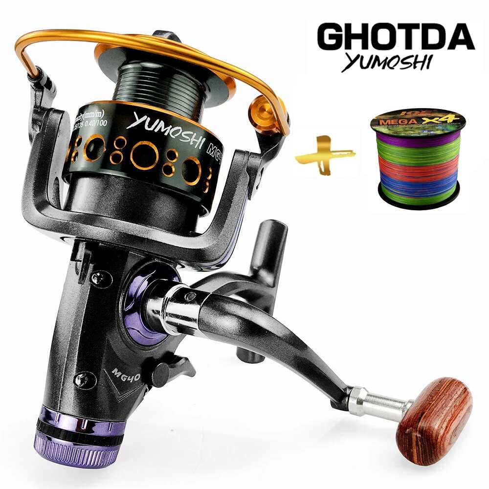 5,0:1/5,2:1 Спиннинговая рыболовная катушка для пресноводной/соленой ловли карпа, рыболовная катушка с двойным тормозом, гладкая катушка для литья 3000-4000